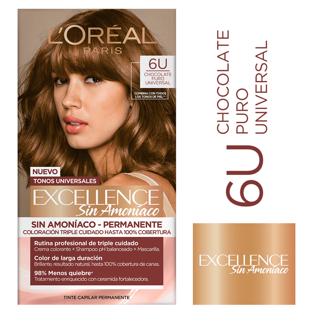 EXCELLENCE Tintura Tintura Excellence Sin Amoníaco 6U Chocolate Puro ...