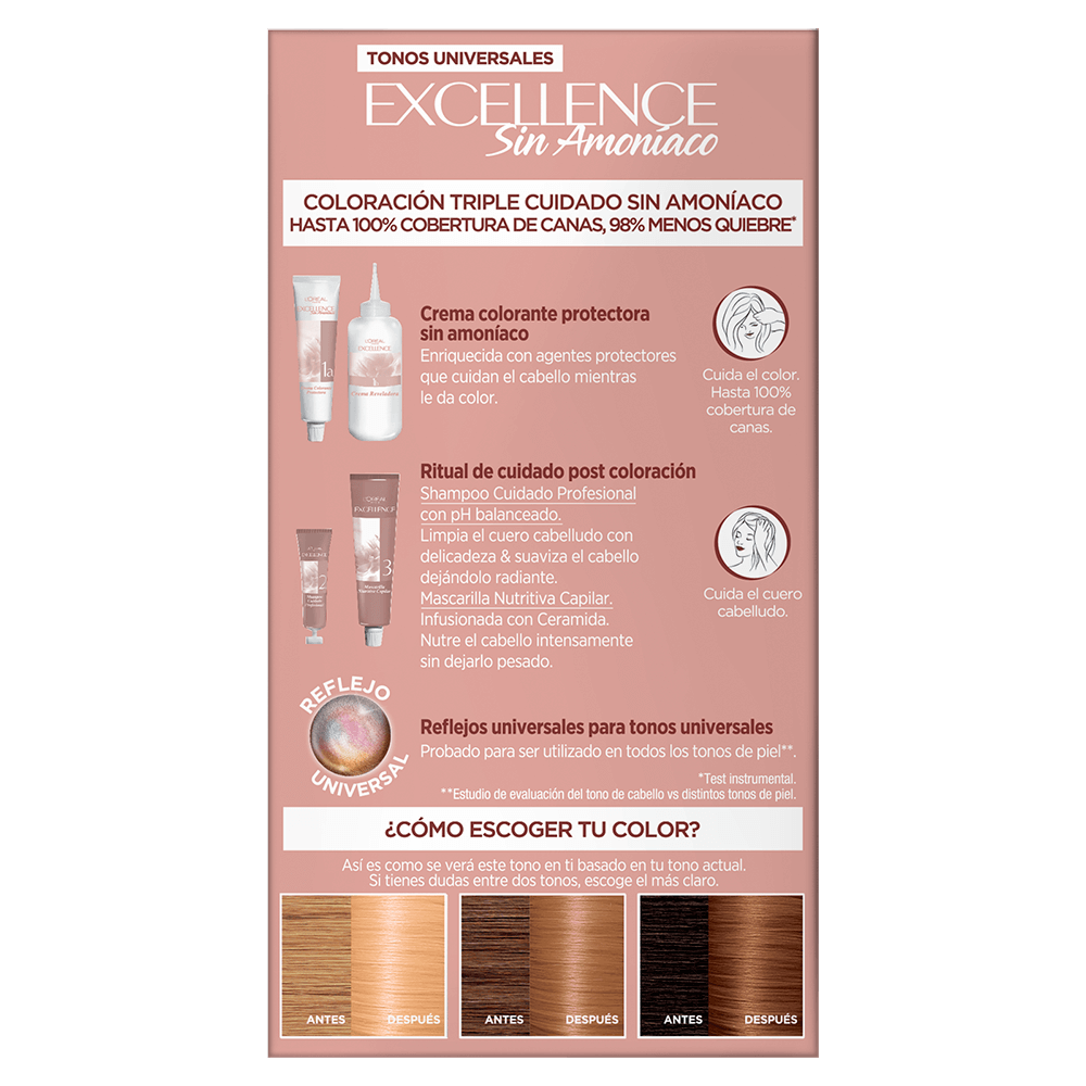 Tintura Excellence Sin Amoníaco 9U Rubio Claro Cenizo Universal - L'Oréal Paris Chile