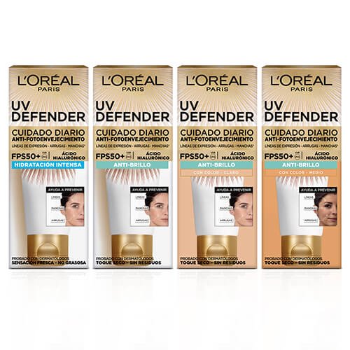 UV Defender Cuidado Facial Anti-Fotoenvejecimiento Anti-brillo Tono Claro