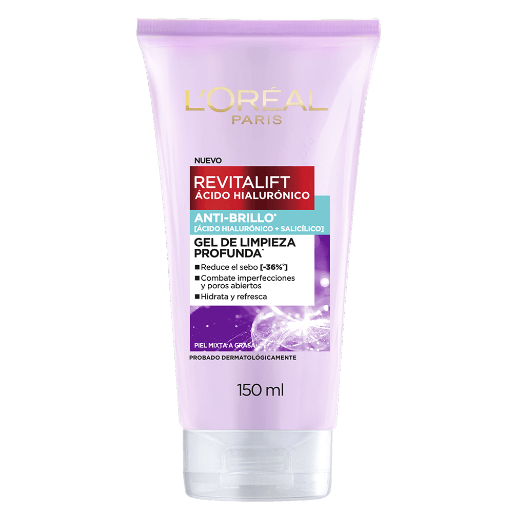 Gel de Limpieza Profunda Anti-brillo Revitalift Ácido Hialurónico 150 ML - L'Oréal Chile